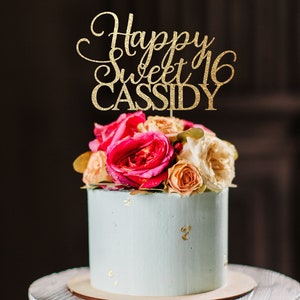 Sweet 16 Cake Topper, Sweet 16 Party Decorations, Sweet Sixteen Cake ...