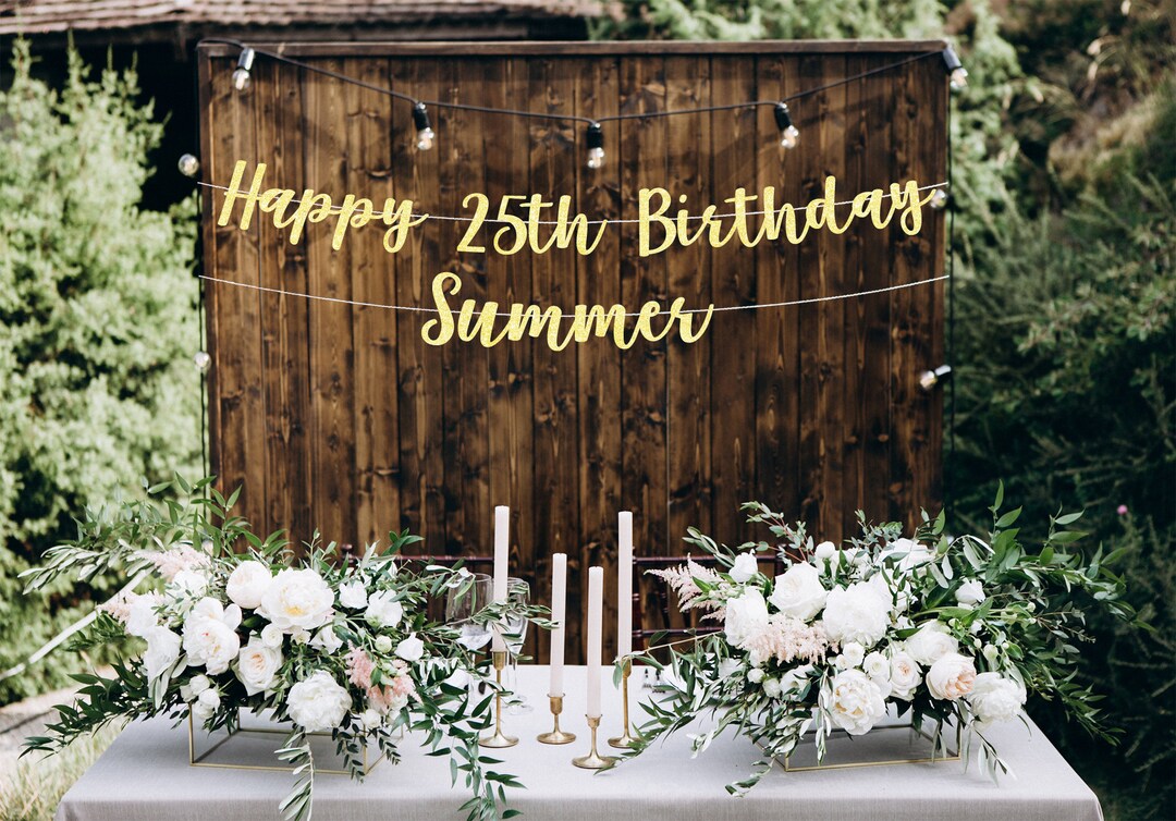 Happy 25th Birthday Banner Personalized, 25th Birthday Party ...