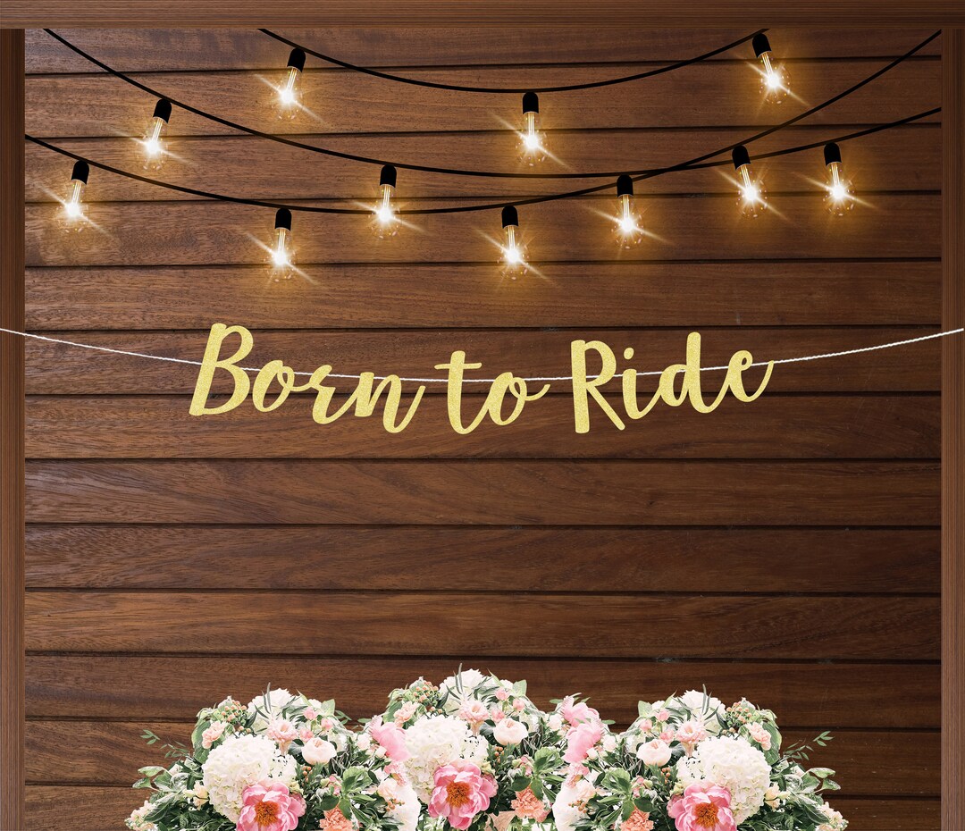 Born to Ride Baby Shower Banner, Biker or Motorcycle Baby Shower Theme ...