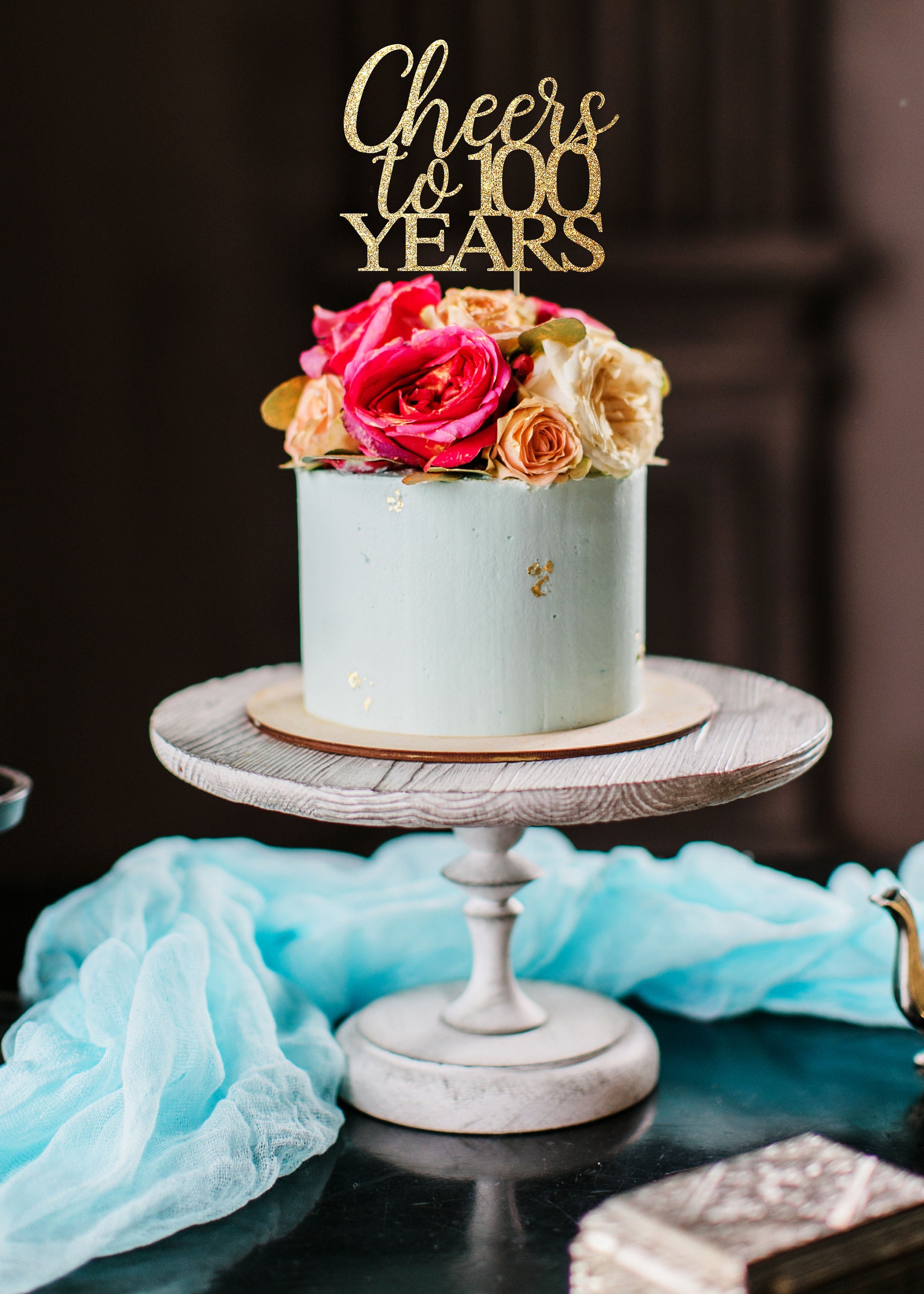 Cheers to 100 Years Cake Topper 100th Birthday Cake Topper - Etsy