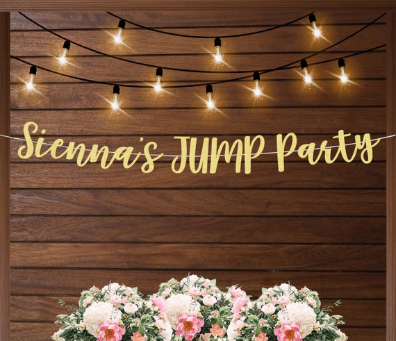 Jump Birthday Party Banner Trampoline Birthday Bounce House - Etsy