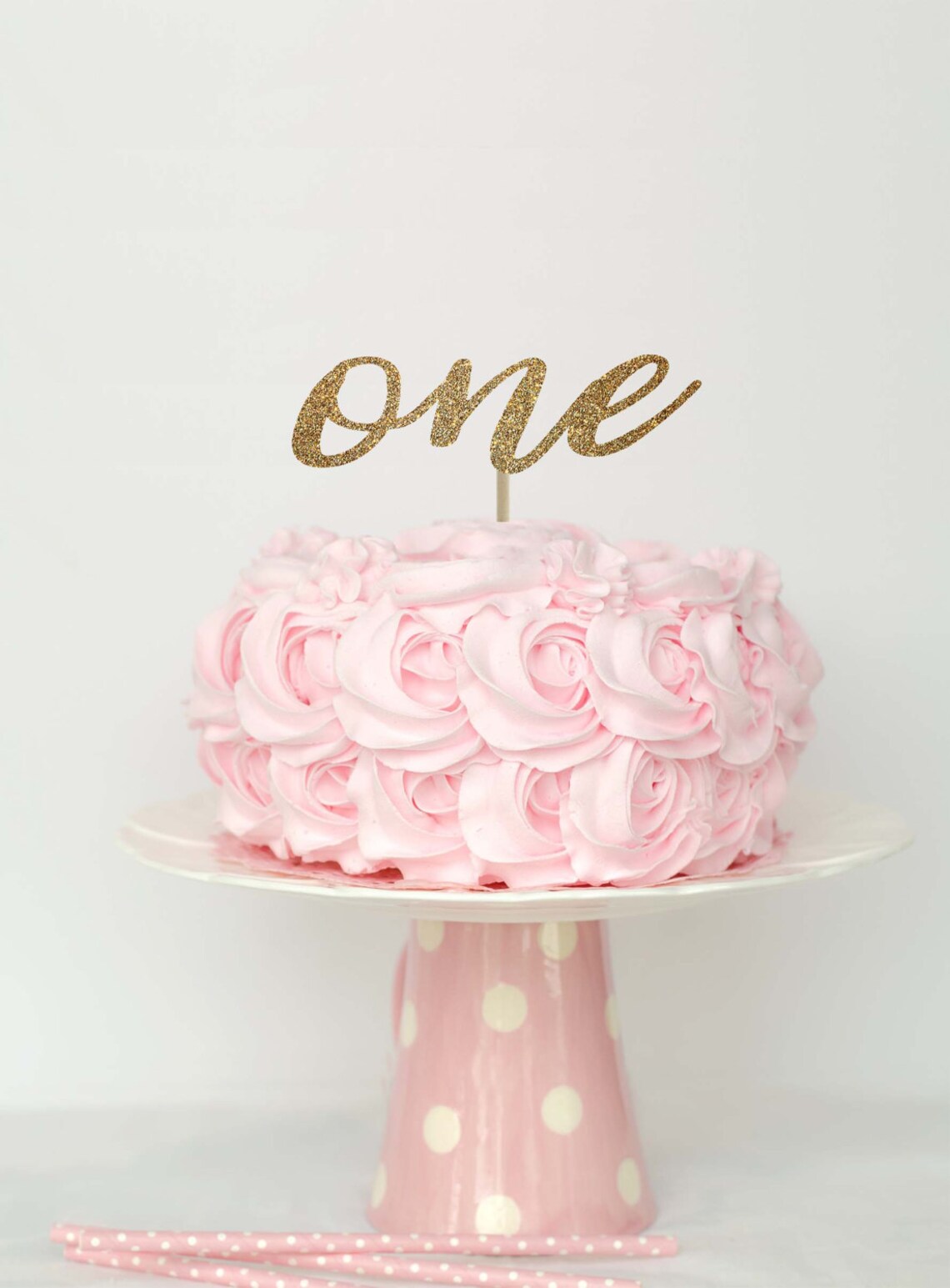 One Cake Topper Girl First Birthday Cake Topper 1 Cake - Etsy