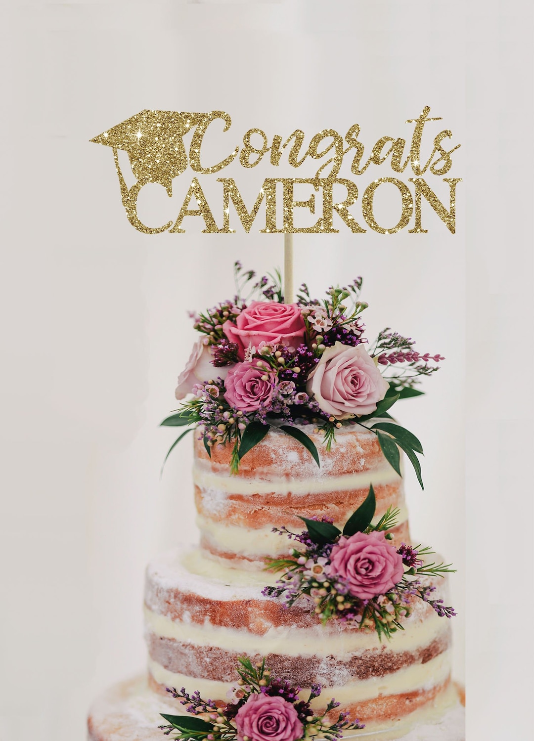 Graduation Cake Topper, Grad Cap Cake Topper, Personalized Graduation ...