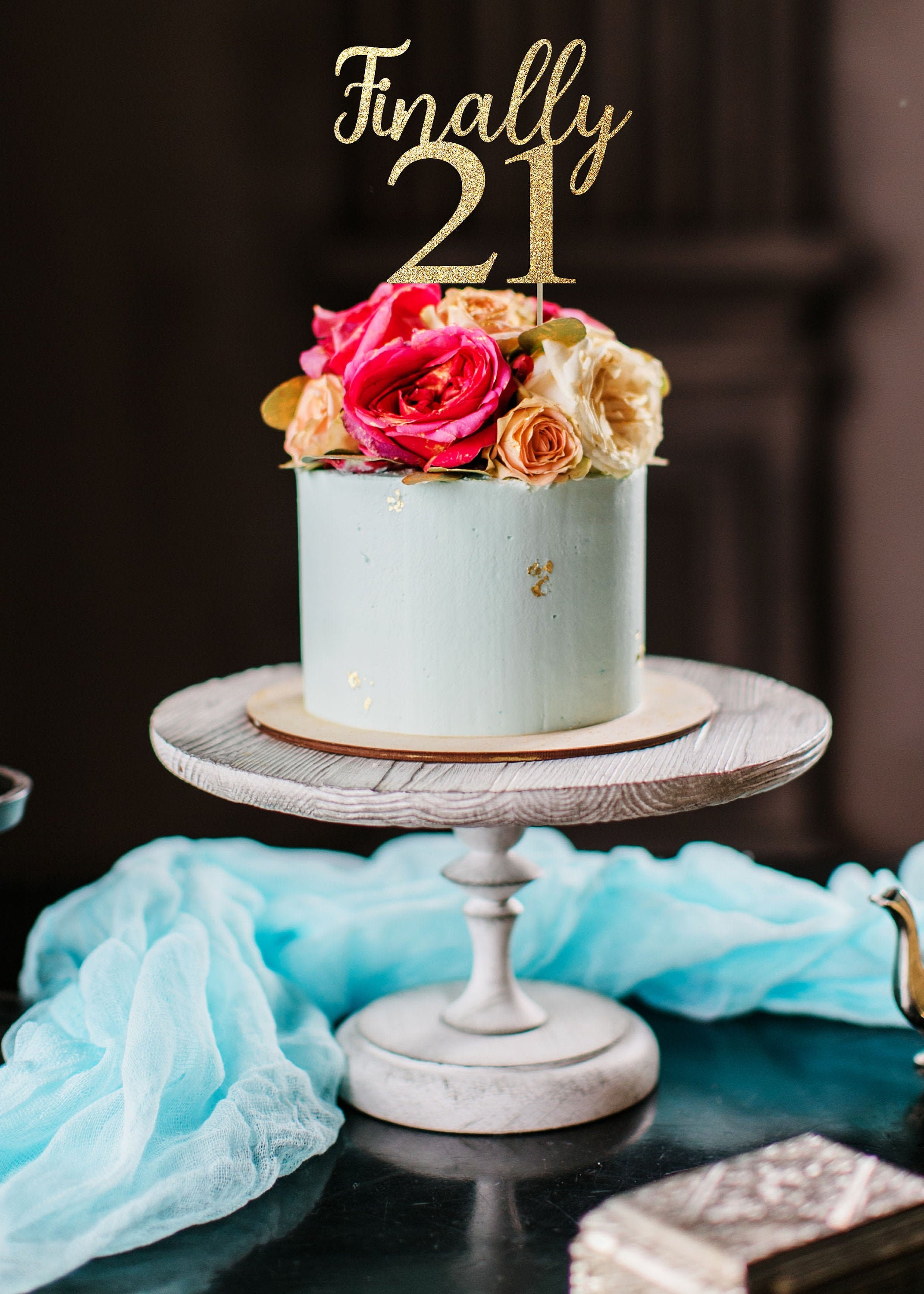 21 Birthday Cake Topper Finally 21 Cake Topper Twenty First - Etsy