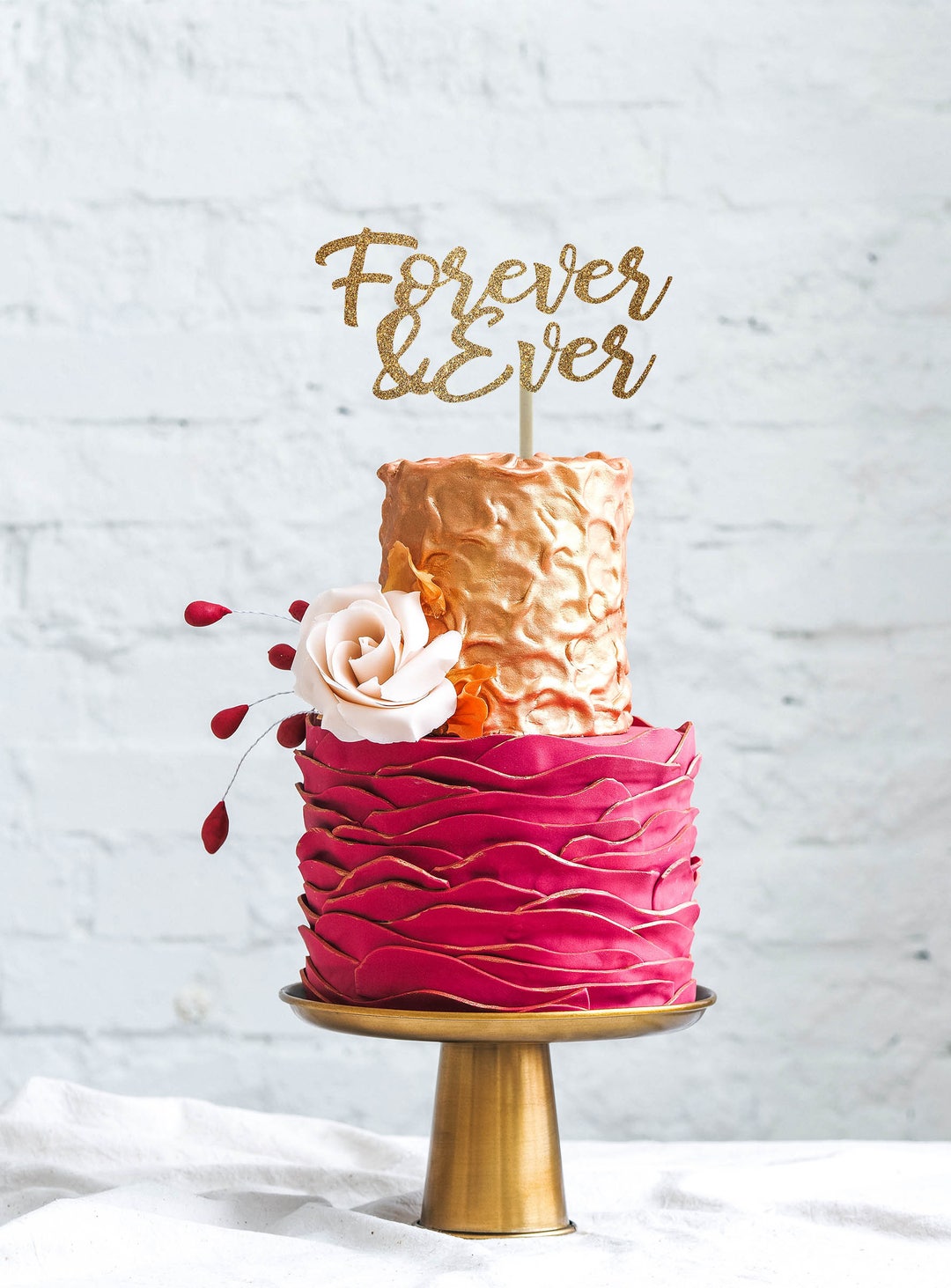 Forever and Ever Cake Topper, Wedding Cake Topper, Gold Cake Topper ...