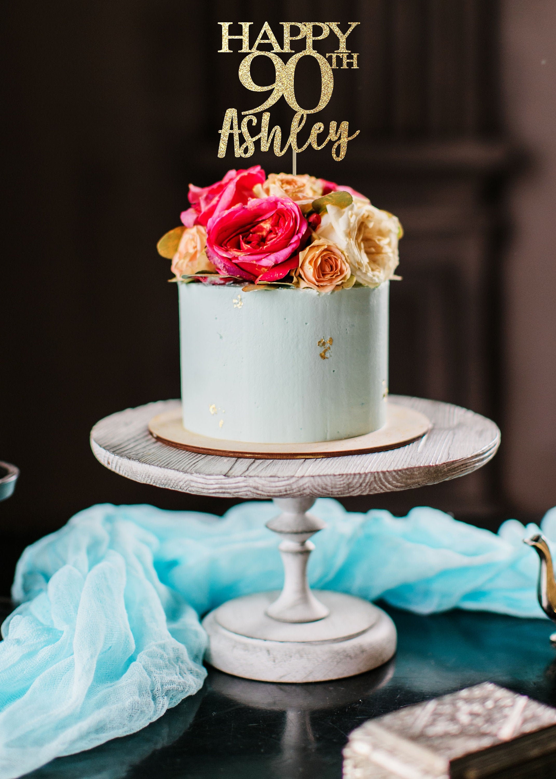 90 and Fabulous Cake Topper, 90 Birthday Decorations, 90 Birthday Cake ...