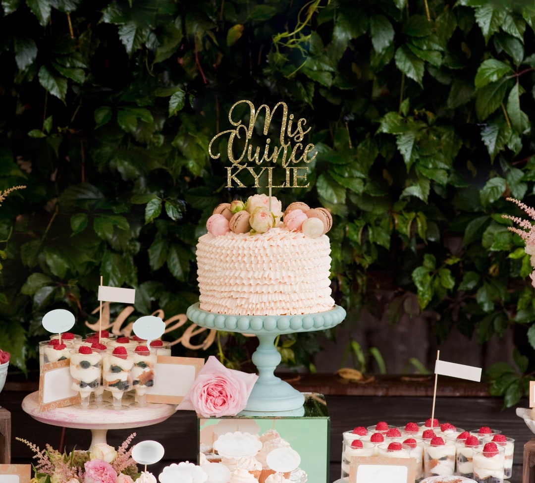 Mis Quince Cake Topper, Personalized 15 Cake Topper, Quinceanera Cake ...