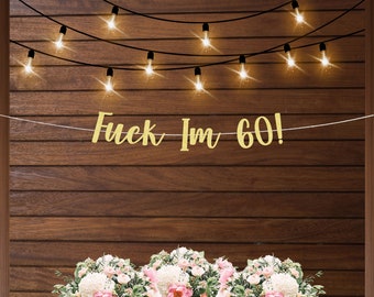 Sixty & Sensational Cursive Banner / Gold Glitter Script - Etsy