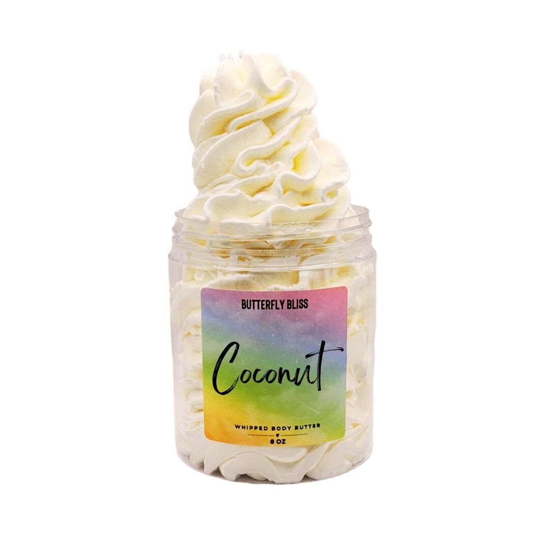 Coconut Body Butter – Whipped Tropical Scented Lotion, 4oz, 8oz ...