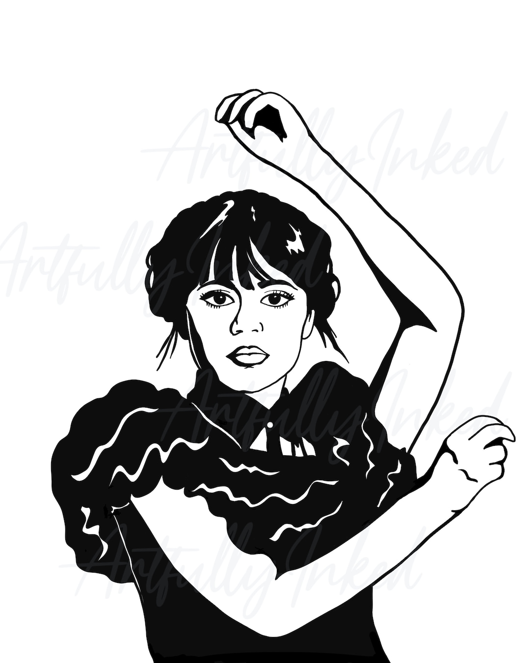 Wednesday Addams Dancing Clipart Instant Download PNG, SVG Transparent ...