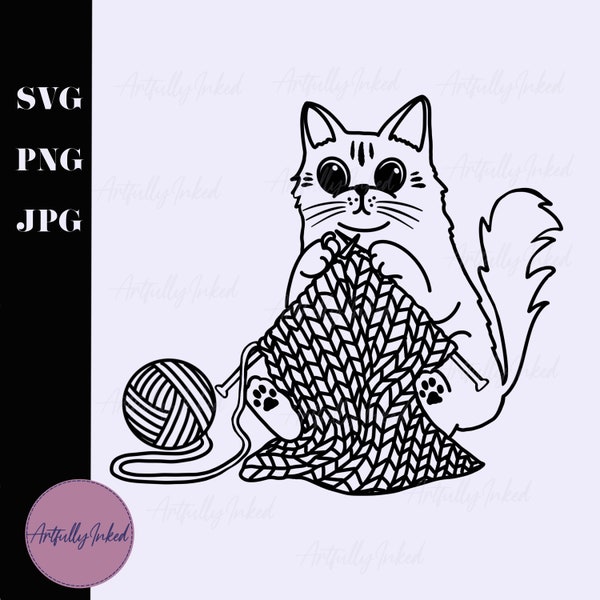 Crafty Cat Svg - Etsy