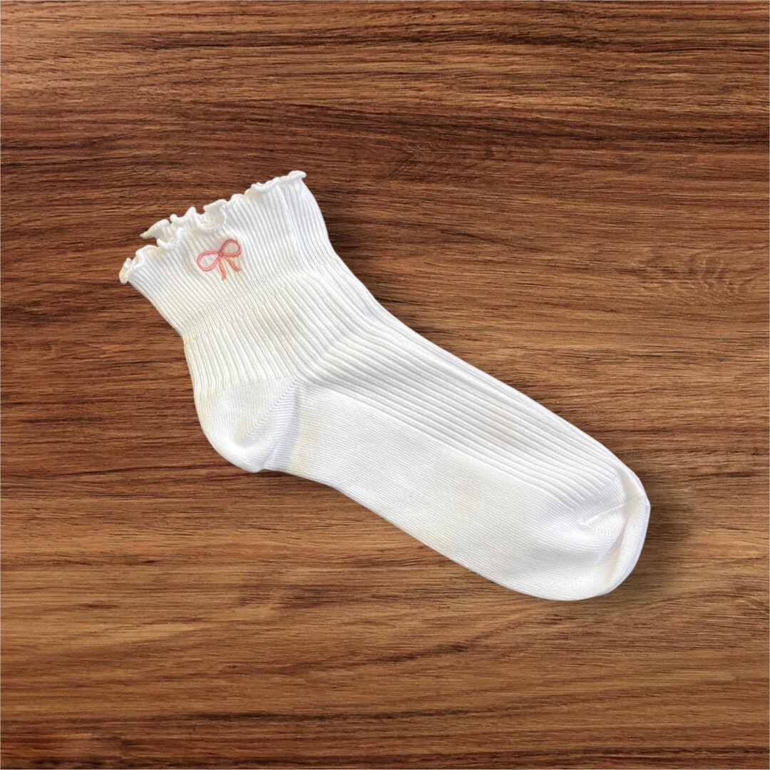 Ruffles Bow Embroidered Socks for Women | Ruffle Socks | Cute Socks ...