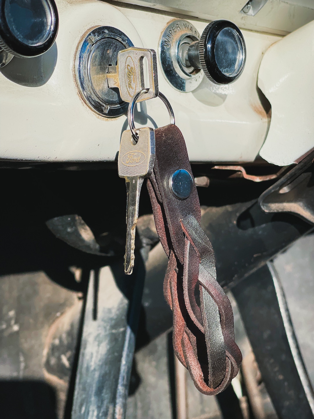 Leather Braided Keychain Loop - Etsy
