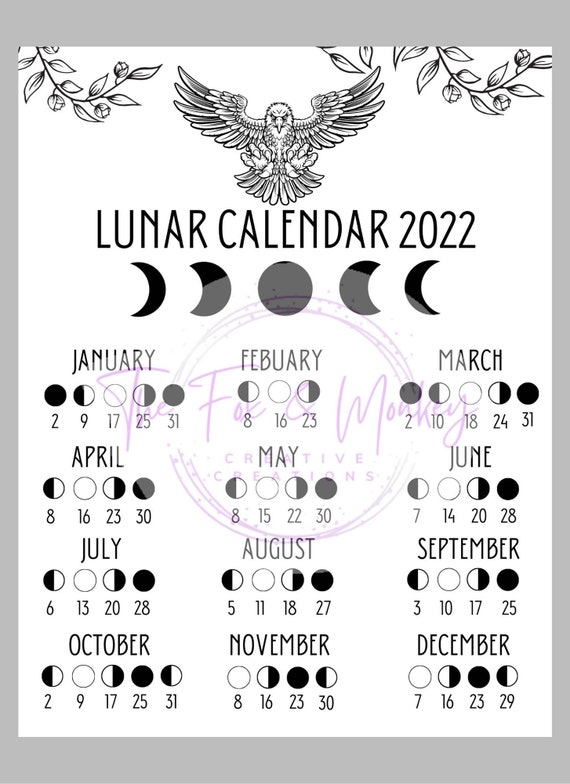 Moon Calendar 2022 October