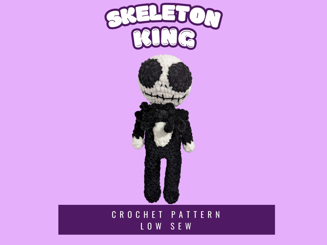 Skeleton King Crochet Pattern Halloween Amigurumi Low Sew Digital ...
