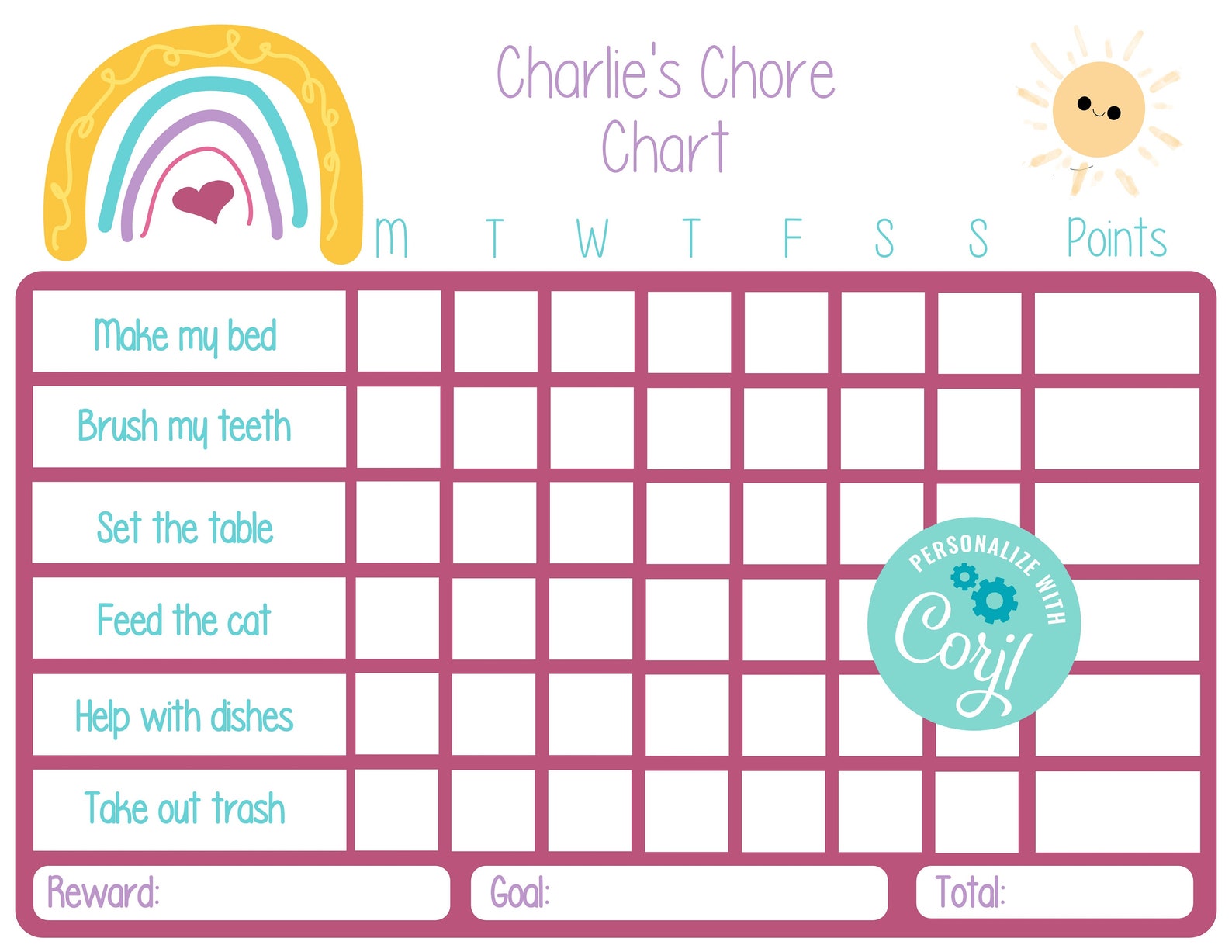 Editable Rainbow Chore Chart Chore Chart Rainbow Chore | Etsy Editable Rainbow Chore Chart Chore Chart Rainbow Chore | Etsy