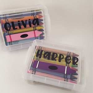 Personalized Crayon Box With 24 Crayons Back to School Keep - Etsy