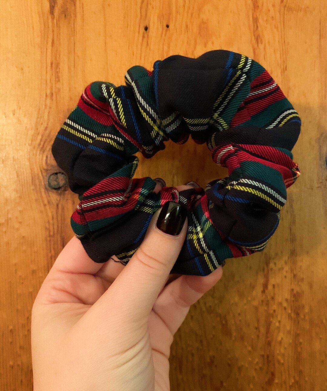 Handmade Cotton Holiday Tartan Hair Scrunchie - Etsy