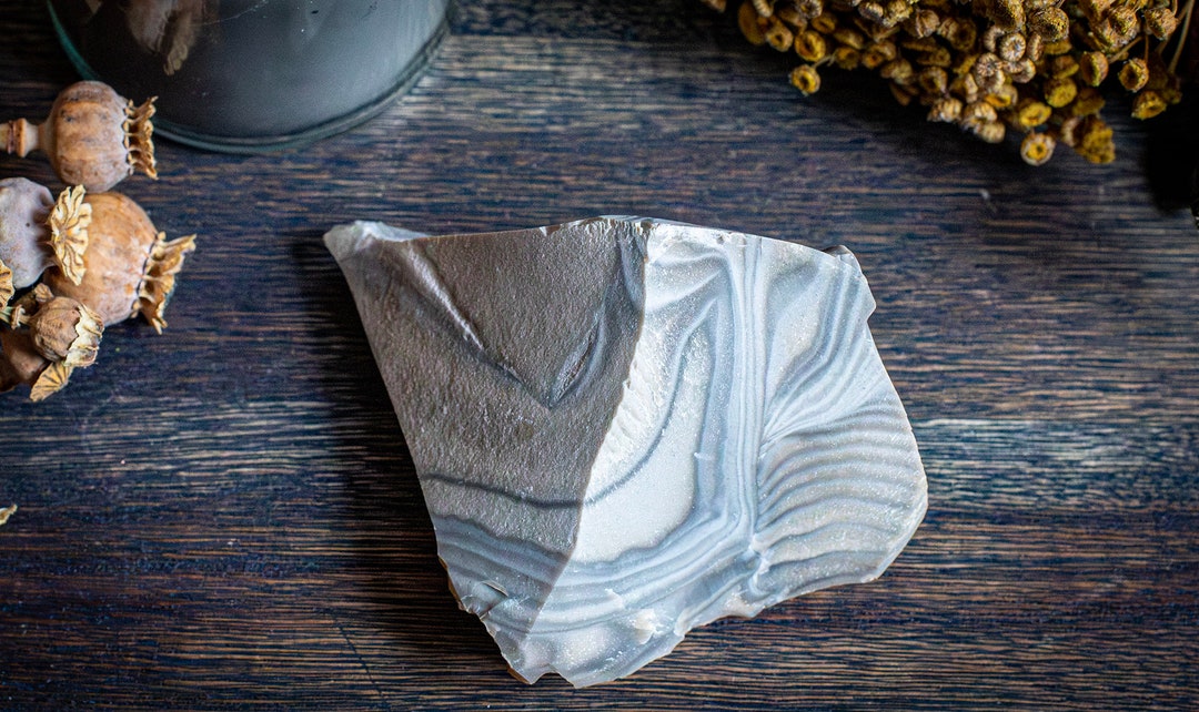 Rare Stunning Natural Flint Stone, 321g 2 Crystal Striped Rough Stone ...