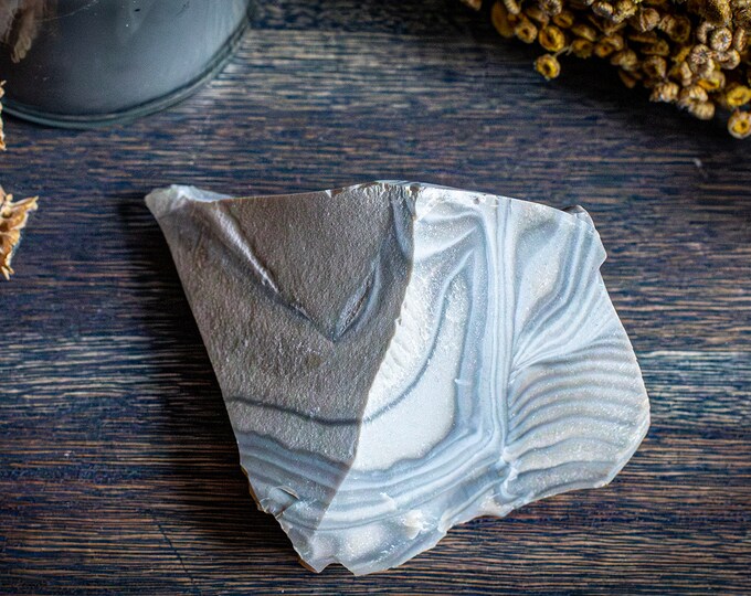 Rare Stunning Natural Flint Stone, 321g #2 Crystal Striped Rough Stone ...