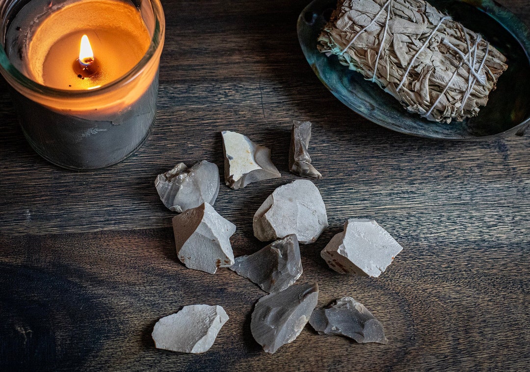 Set of Banded Flint Stones #2, 141g Striped Rough Stone Natural Flint ...