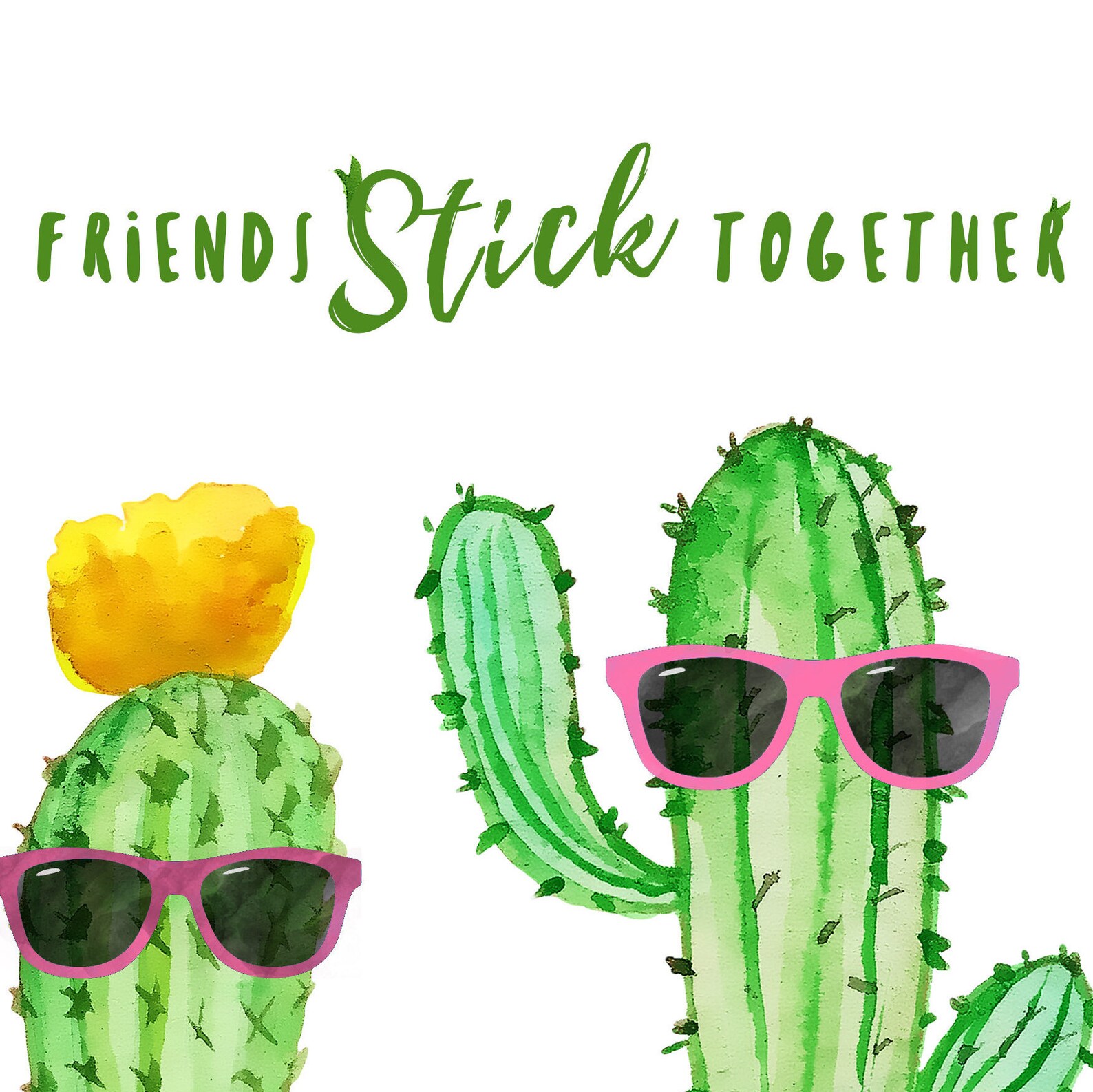 Cactus Print / Friends Stick Together / Modern Nursery Decor / - Etsy
