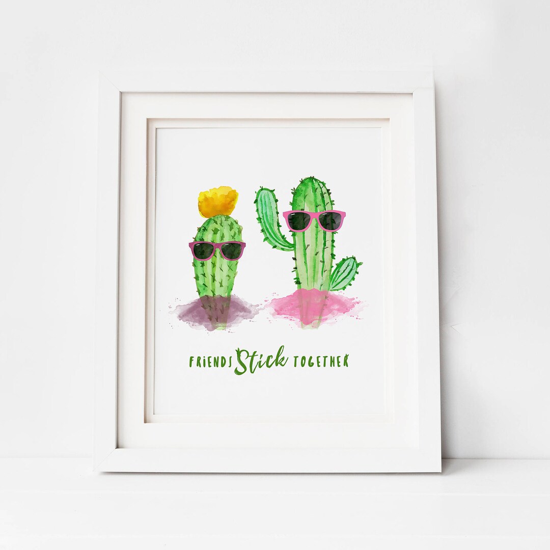 Cactus Print / Friends Stick Together / Modern Nursery Decor / Boho ...
