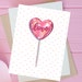 Retro Pink Lollipop Heart Love Print, Retro Girly Room Decor ...