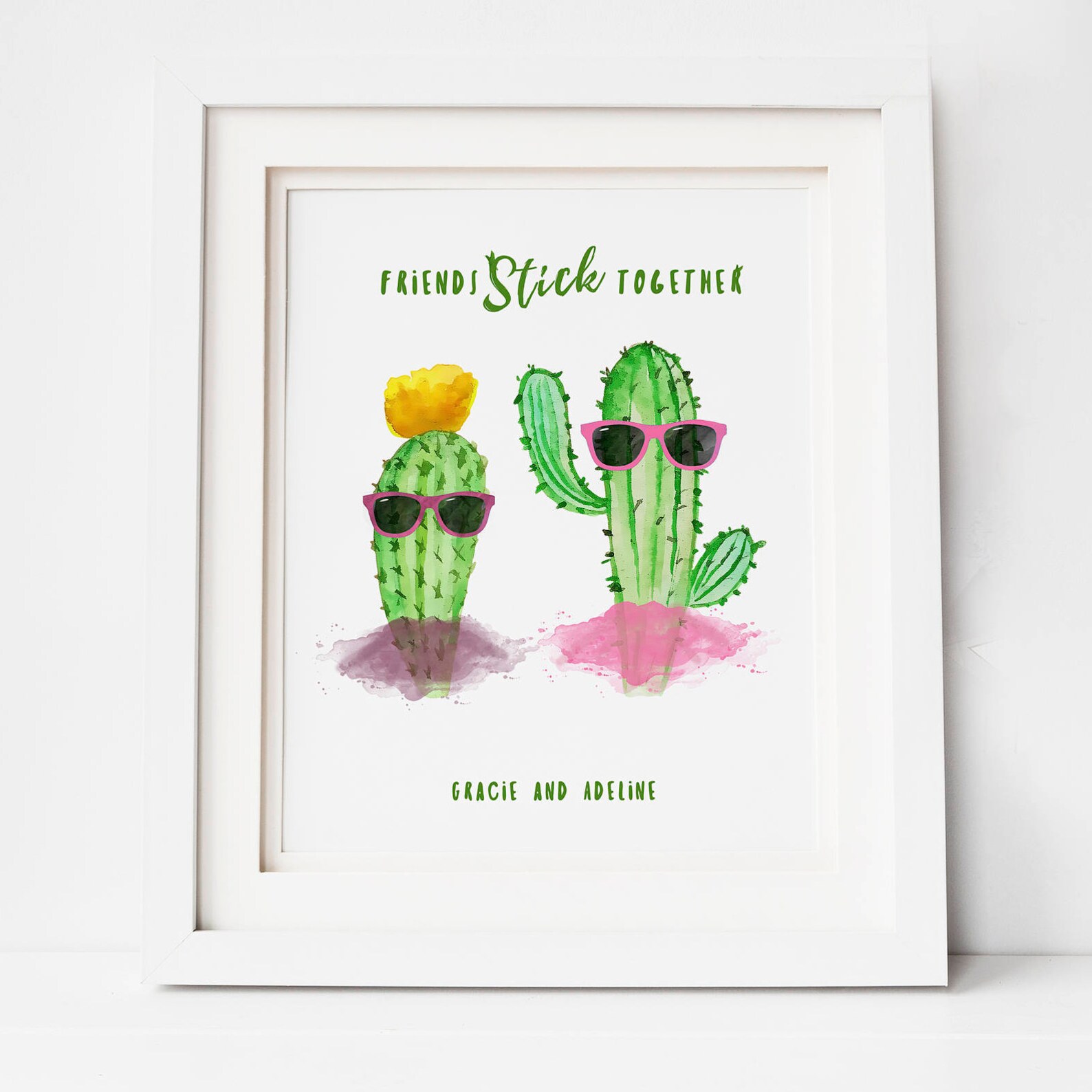 Cactus Print / Friends Stick Together / Modern Nursery Decor / - Etsy