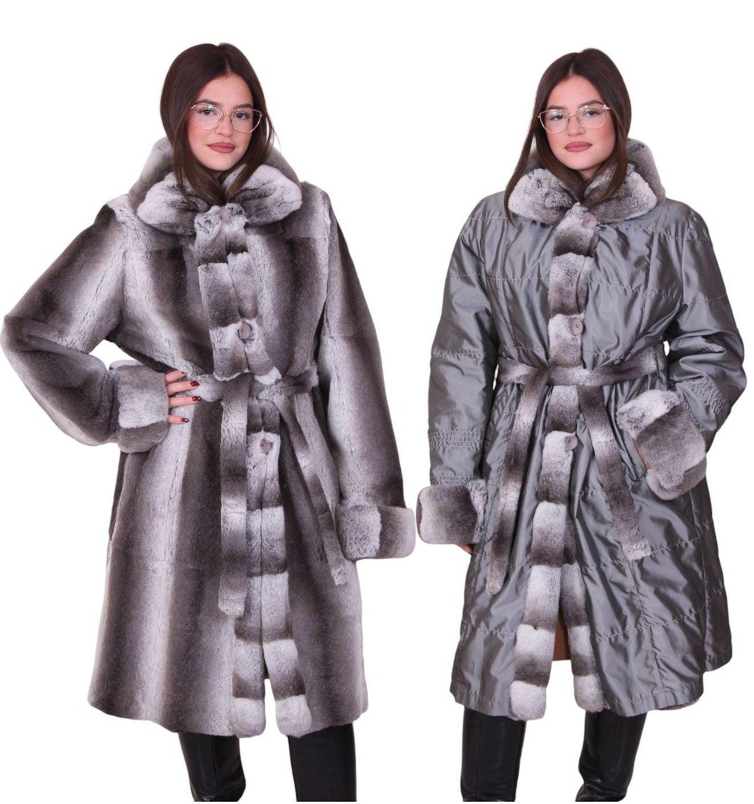 Rex Rabbit Fur Coat Coat Fur Rabbit Jacke Pelz Kaninchen Vesti De ...