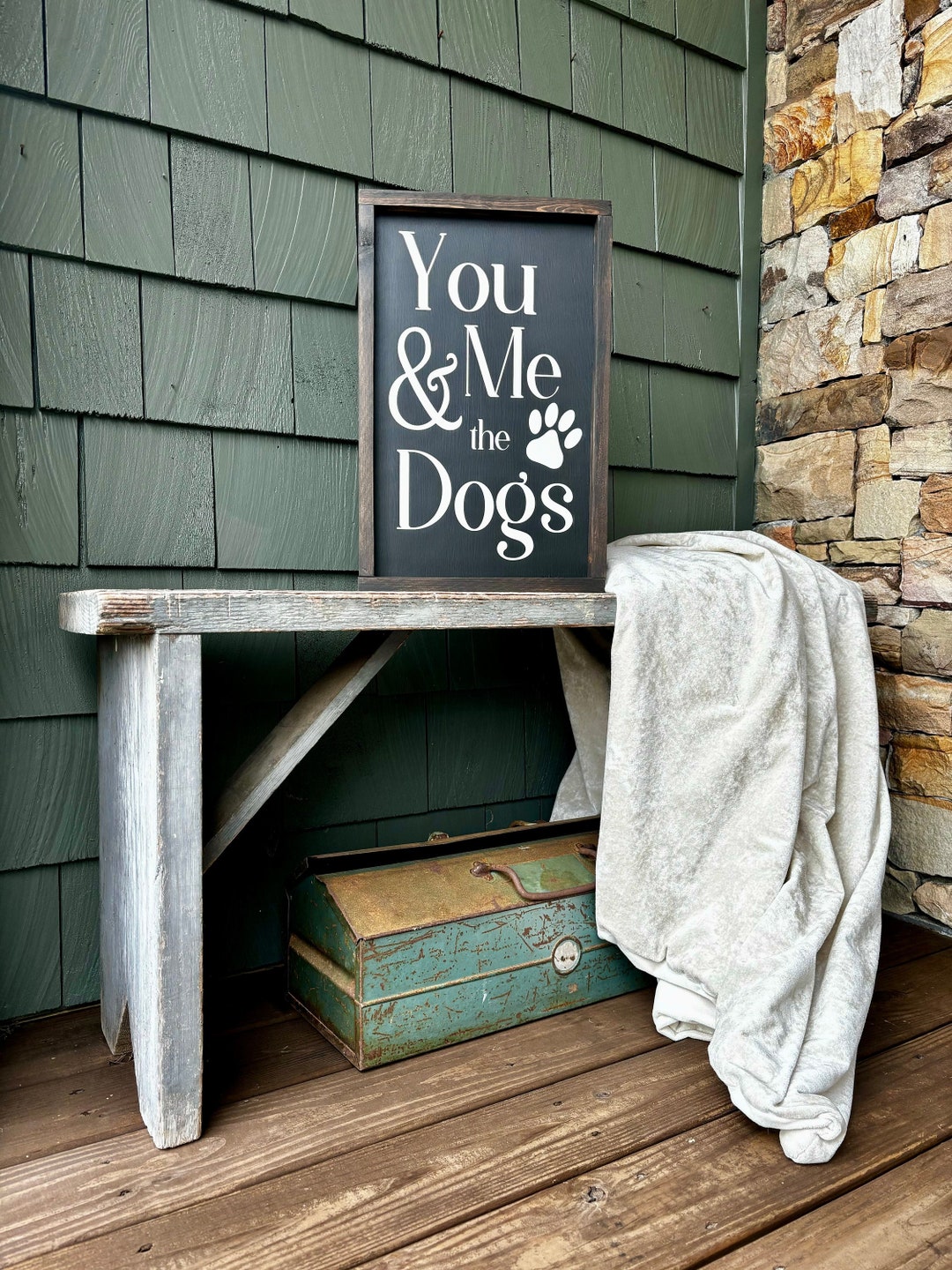 You Me and the Dog Sign, Rustic Wood Signs, Dog Lover Gift for Pet ...