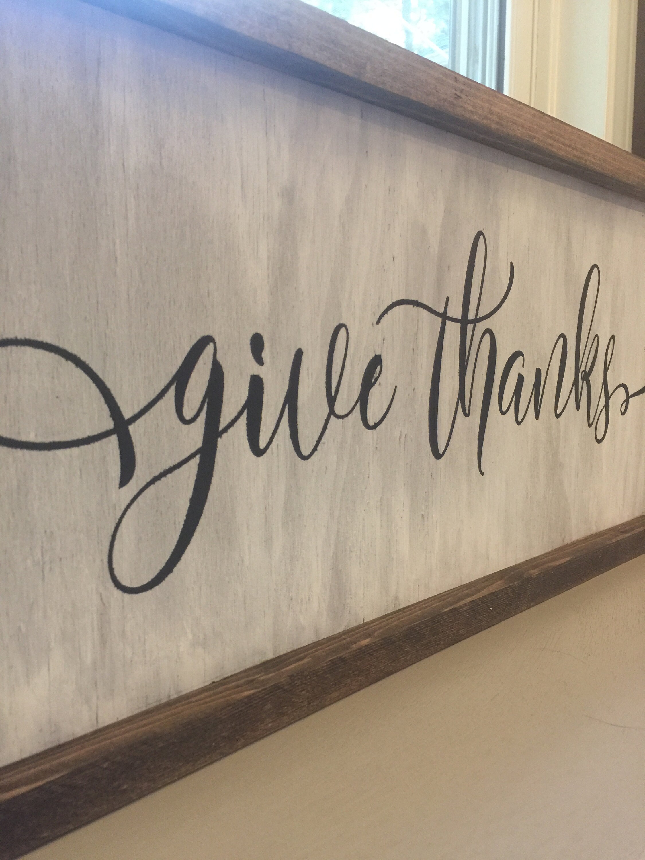 Give Thanks Sign Fall Home Decor Rustic Wall Art Small Wood - Etsy
