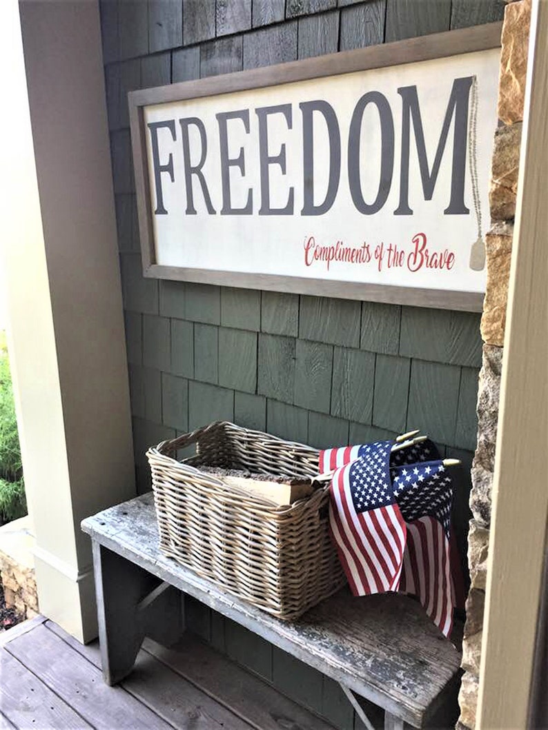 Patriotic Freedom Sign Framed Wall Art Ideal for Military - Etsy