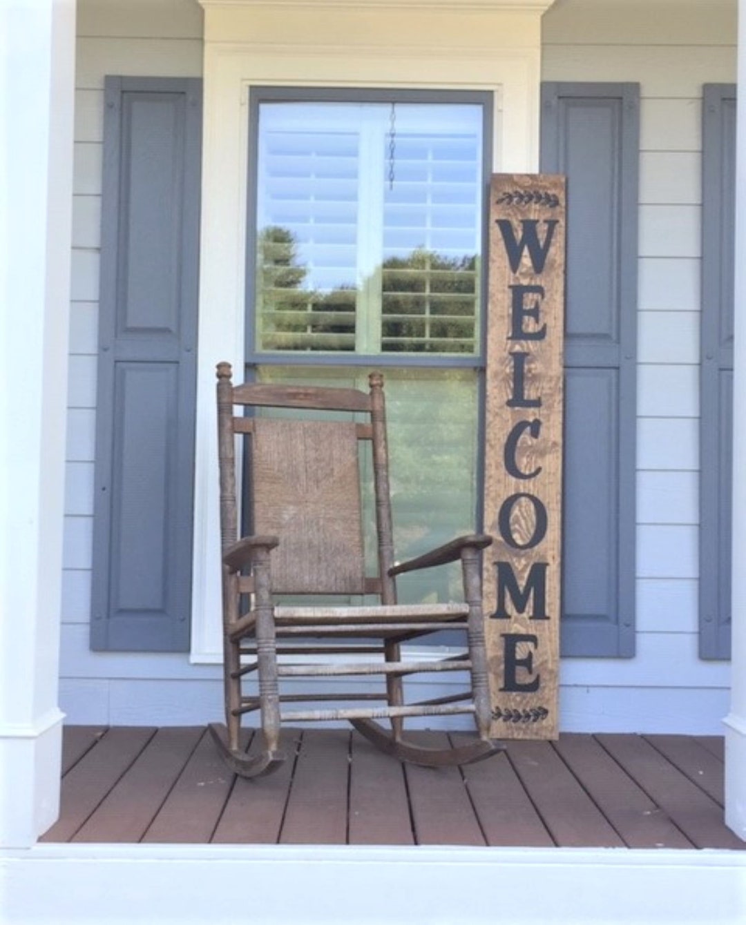 Welcome Sign, LARGE 5ft Tall, Wood Porch Sign, Custom Vertical Wood ...