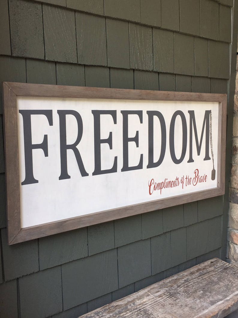 Patriotic Freedom Sign Framed Wall Art Ideal for Military - Etsy