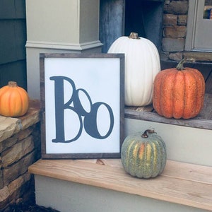 Halloween Boo Sign, Halloween Decorations for Party, Fall Decor Signs ...