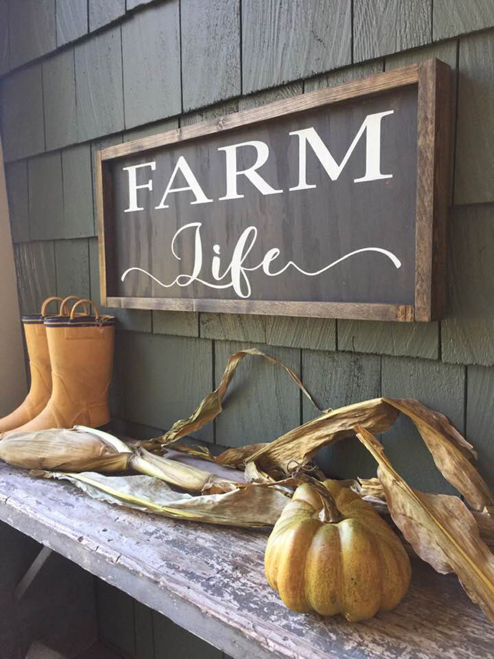 Farm Life Sign Farmhouse Sign for Kitchen Rustic Decorations - Etsy