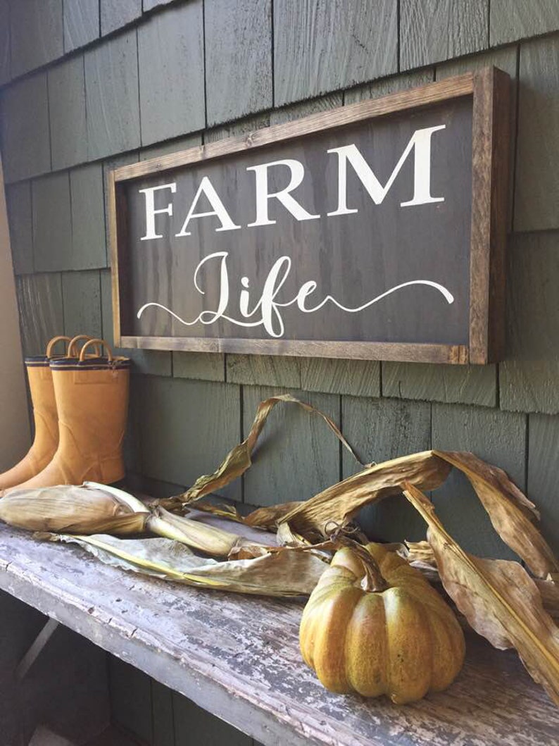 Farm Life sign farmhouse sign for kitchen Rustic decorations | Etsy