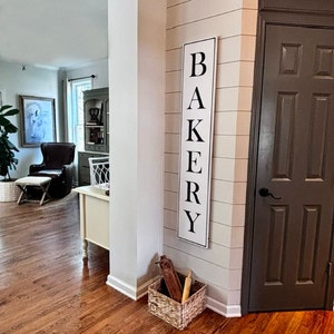 Bakery Sign, Rustic Vertical Kitchen Decor, Farmhouse Style, 5 Feet ...