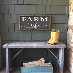 Farm Life Sign, Farmhouse Sign for Kitchen, Rustic Decorations for Home ...