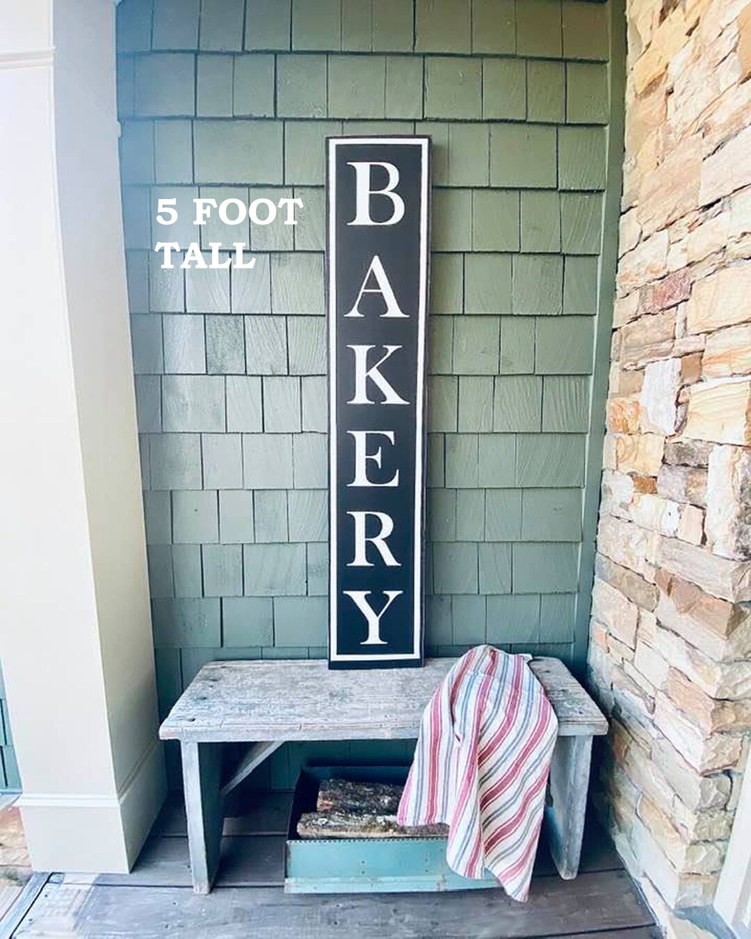 Large Bakery Sign, Rustic Vertical Bakery Sign, Farmhouse Style Ideal ...