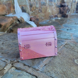 Pink Themed, Wood Treasure Chest, Birthday Gift, Keepsake Box, Jewelry ...
