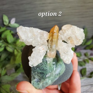 Butterfly Crystal Art, Butterfly Sculpture, Quartz, Golden Rainbow ...