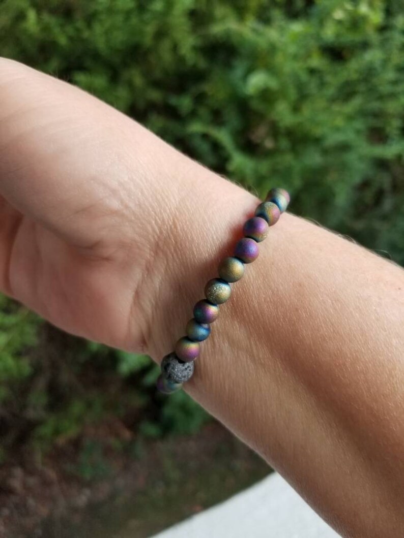 Rainbow Bridge Bracelet Memorial Pet Bracelet Rainbow Druzy - Etsy