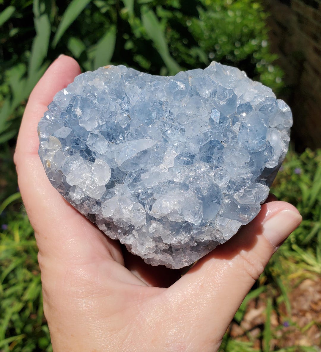 Celestite Heart Geode: Madagascar Crystal Healing Stone - Etsy