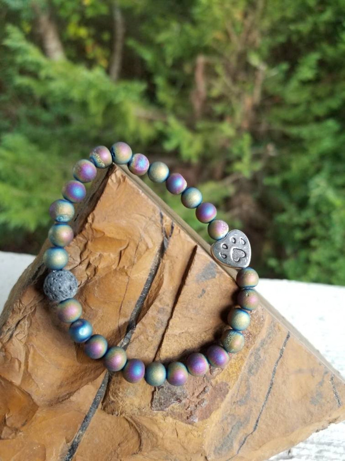 Rainbow Bridge Bracelet Memorial Pet Bracelet Rainbow Druzy | Etsy