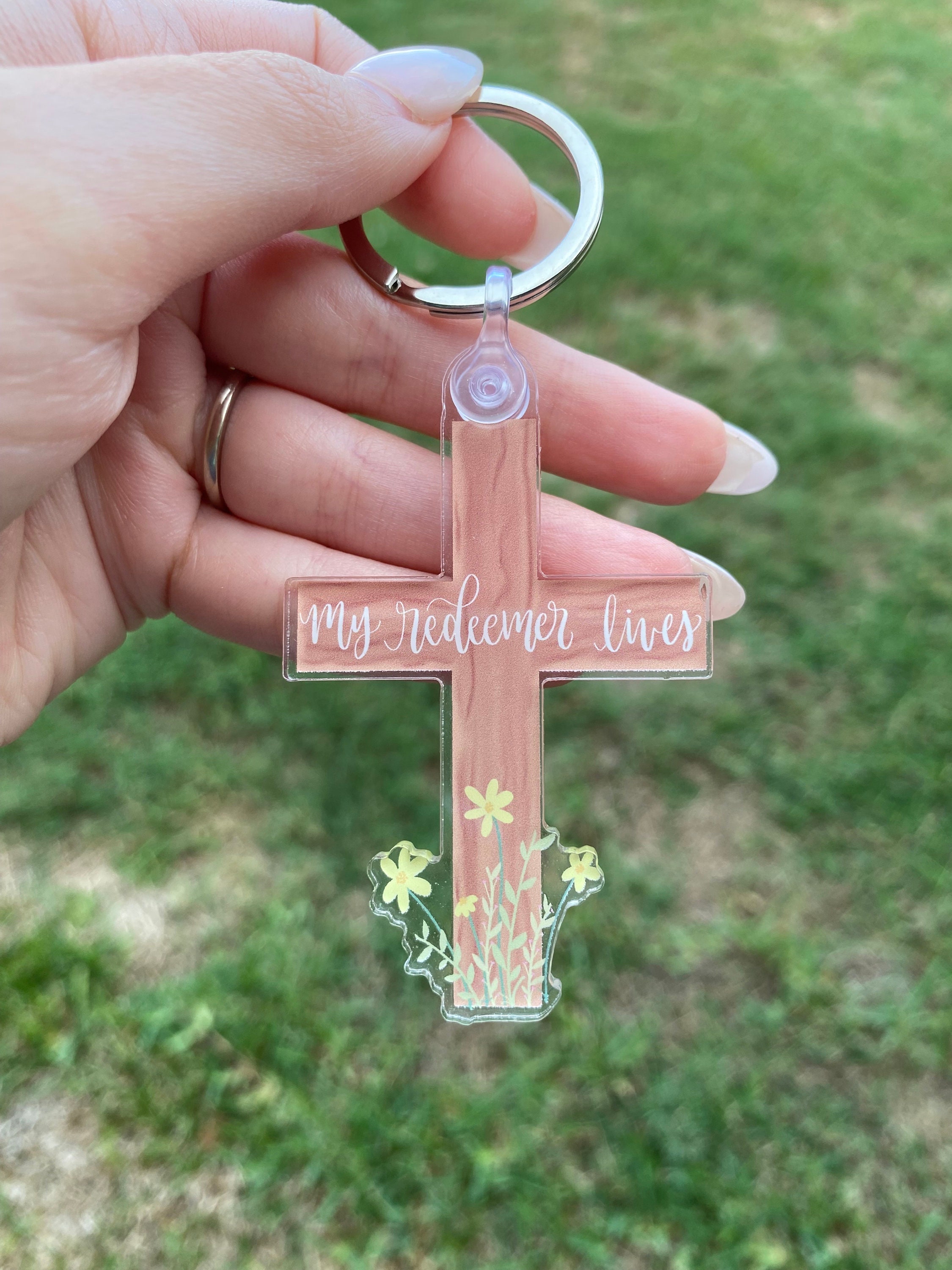My Redeemer Lives Keychain Christian Keychain Gift Christmas Gift Cute ...