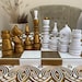 Chess Pieces Gold & White Wooden Gloss Chess Set Only - Etsy