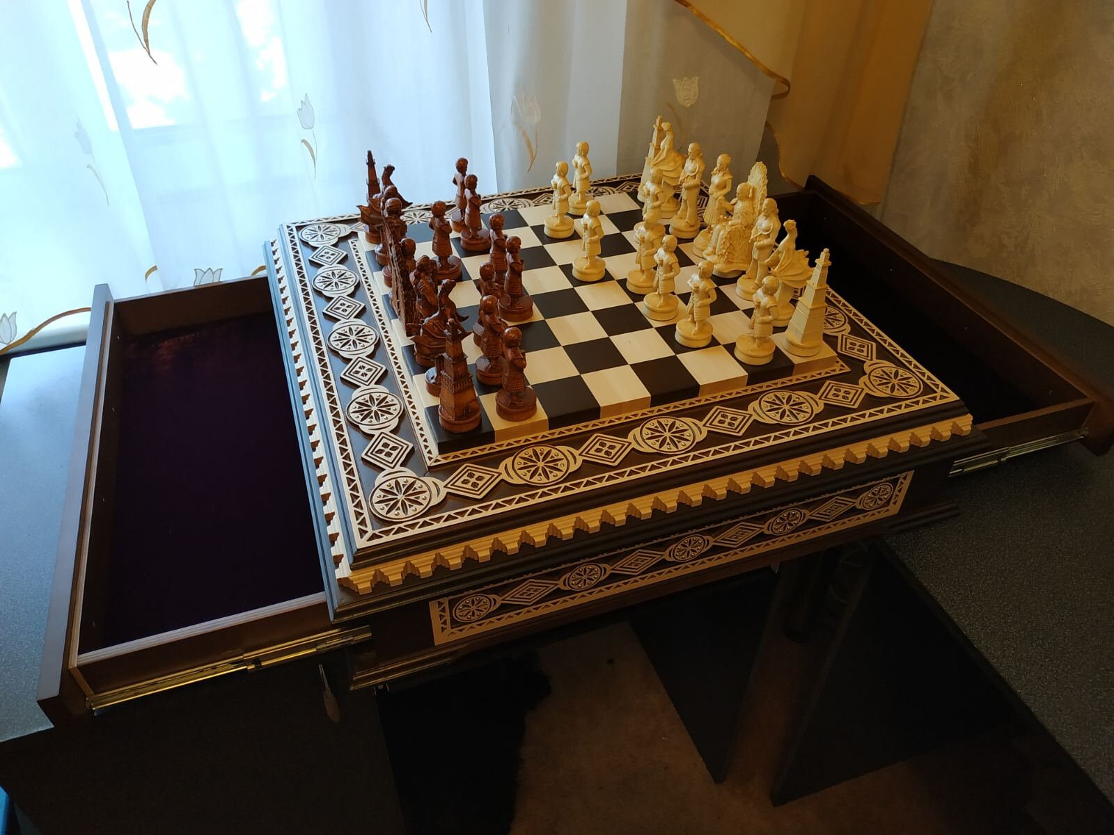 Chess Set royal Lightbattle of Thrones Wooden | Etsy