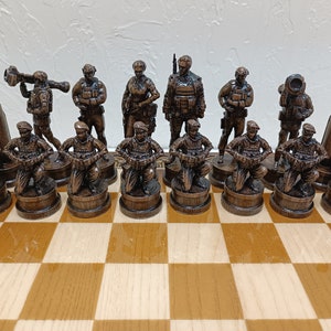 Chess Set "waves of Aspiration Ombre", Solid Ash Wood, Super Gloss ...